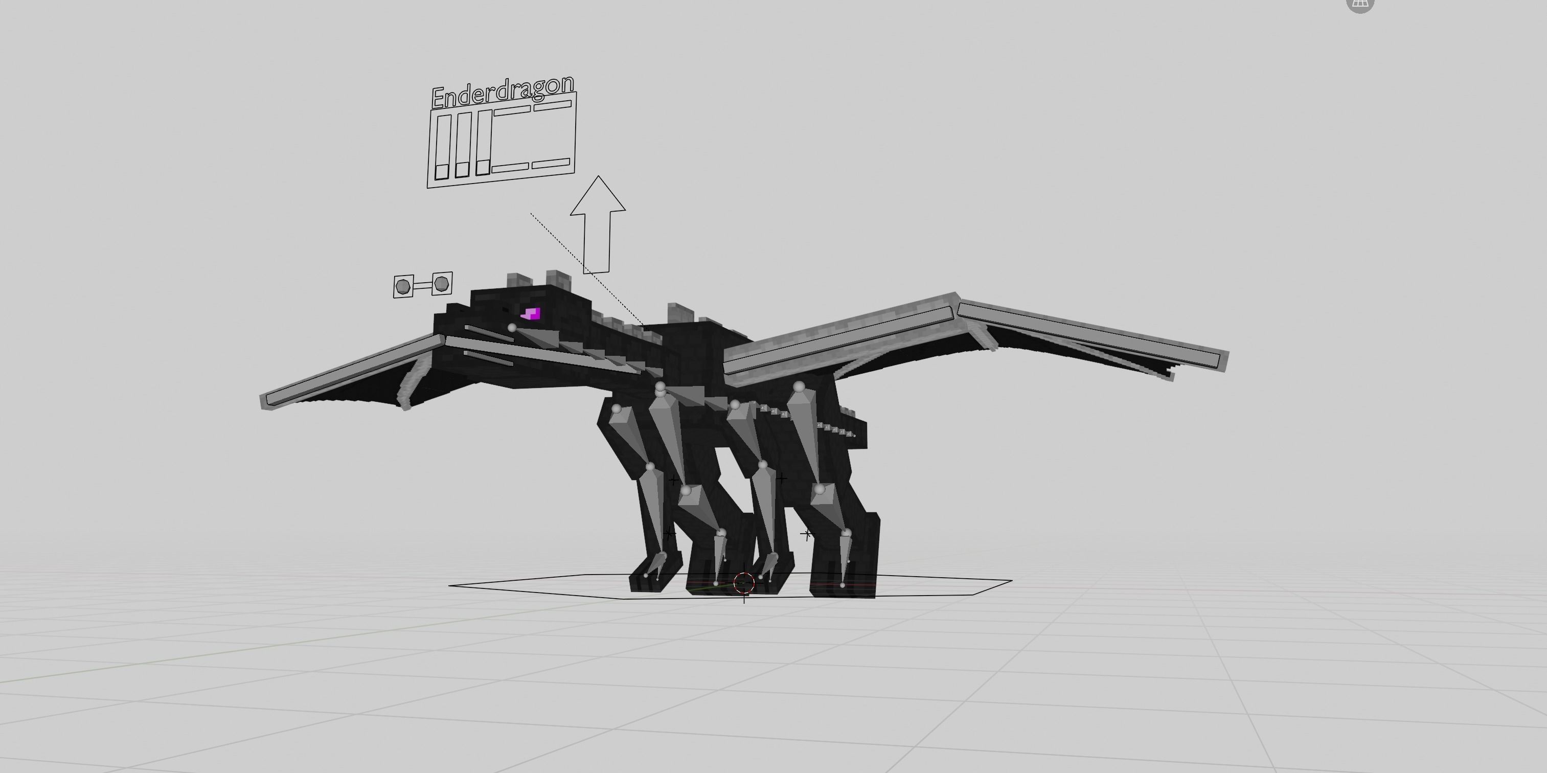 3D model Minecraft Ender Dragon Rigged VR / AR / low-poly | CGTrader