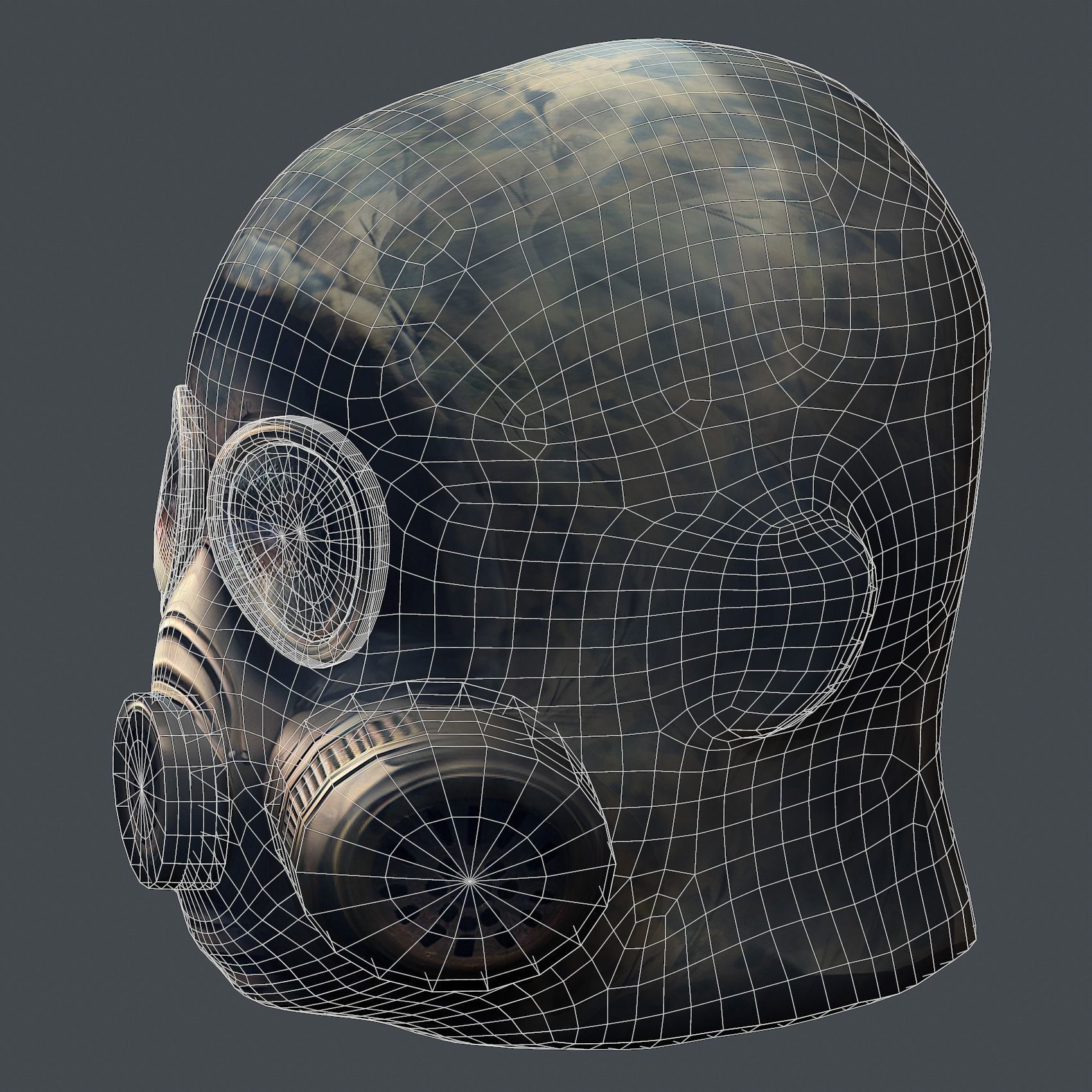 3D model Gas mask helmet 3d model military combat Low-poly VR / AR ...