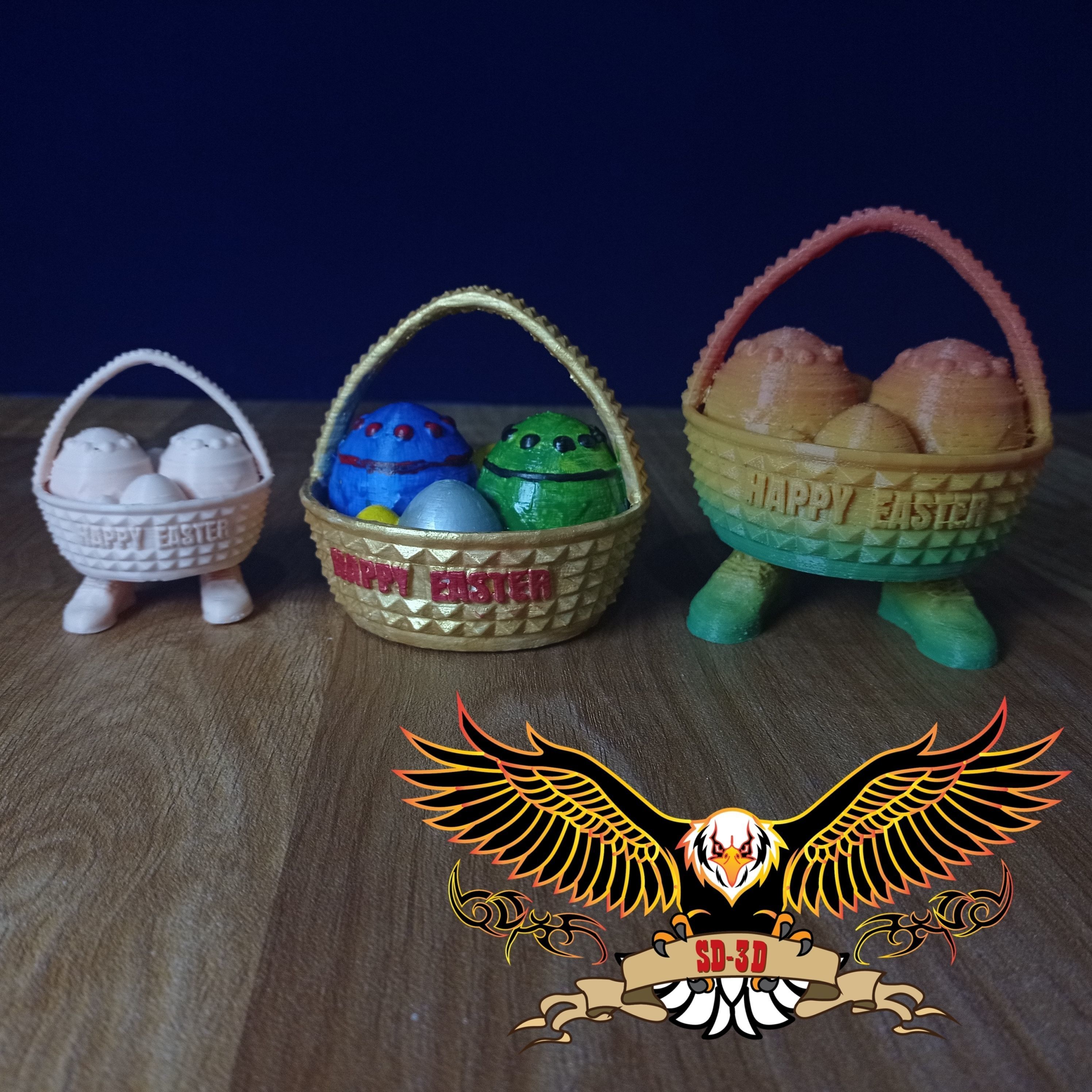 EASTER EGG BASKET WITH LEGS PRINT-IN-PLACE NO-SUPPORT 3D model 3D ...