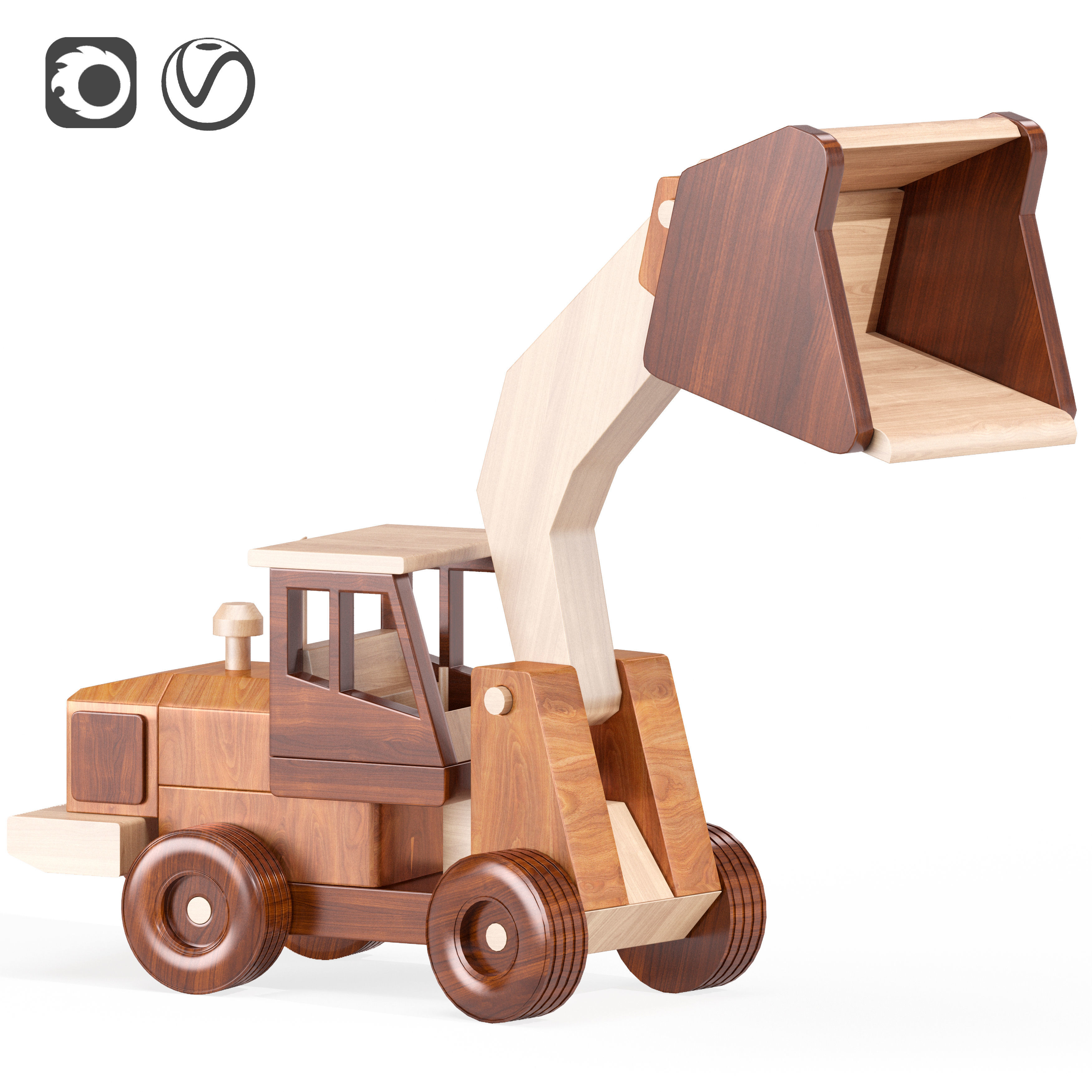 Cat dirt Loader Wood 3D model | CGTrader