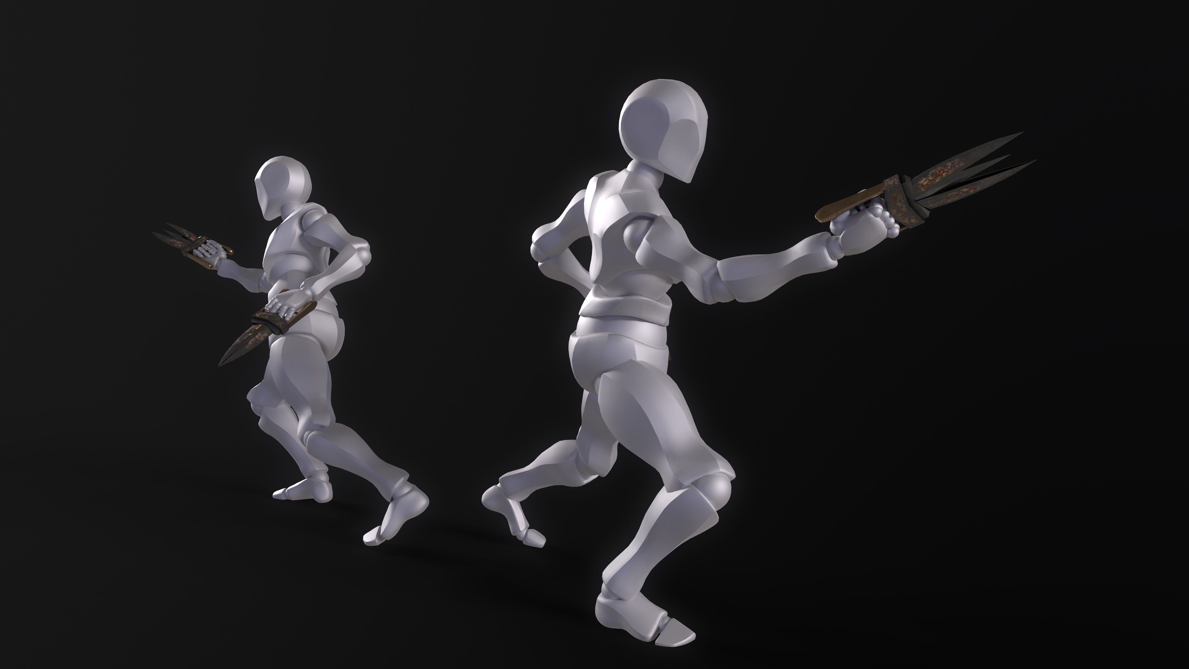 3D model Scissor Katar - An Indian Push-Dagger VR / AR / low-poly ...