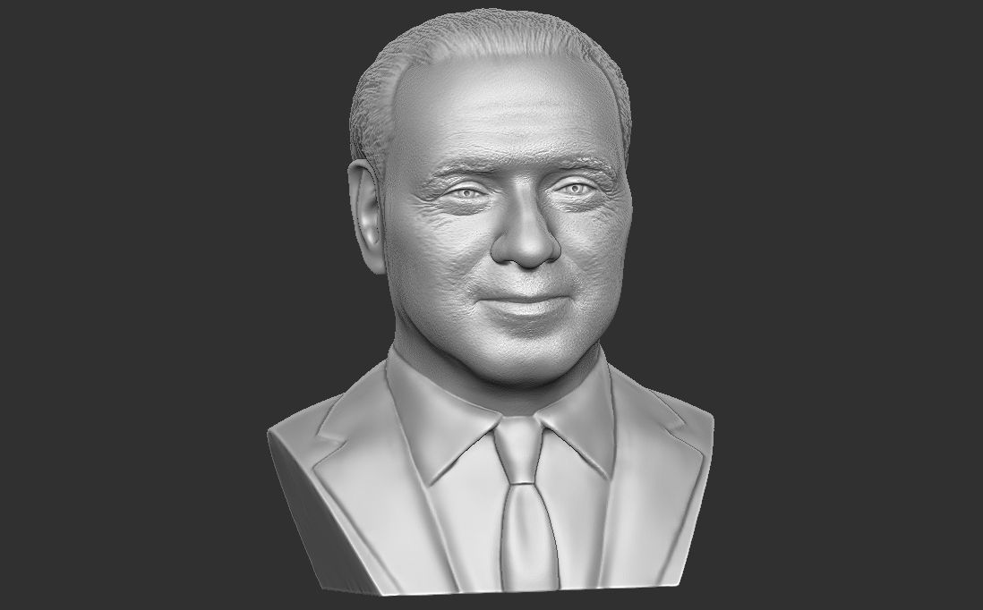 Silvio Berlusconi bust for 3D printing 3D model 3D printable | CGTrader