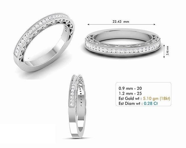 eternity wedding ring band 3D model 3D printable | CGTrader