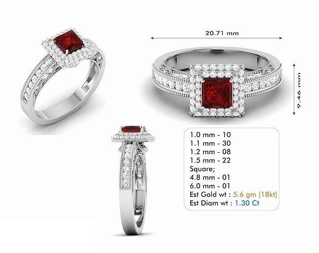 engagement ring 3D model 3D printable | CGTrader