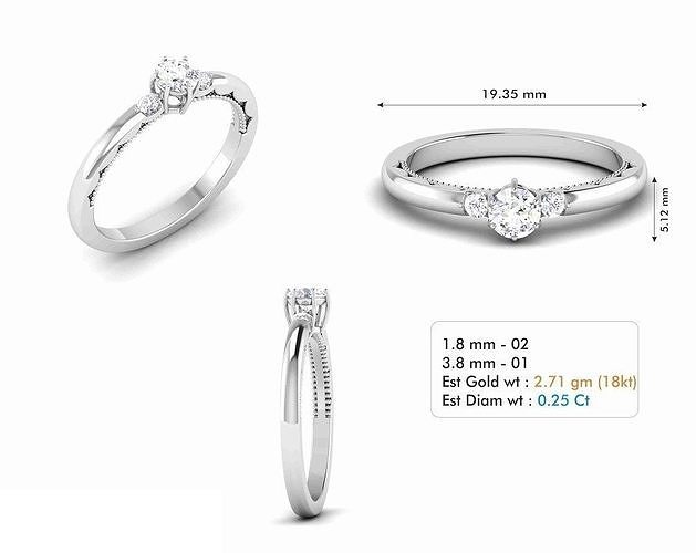 engagement ring 3D model 3D printable | CGTrader
