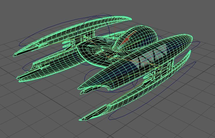 Vulture-class droid starfighter 3D model animated rigged | CGTrader