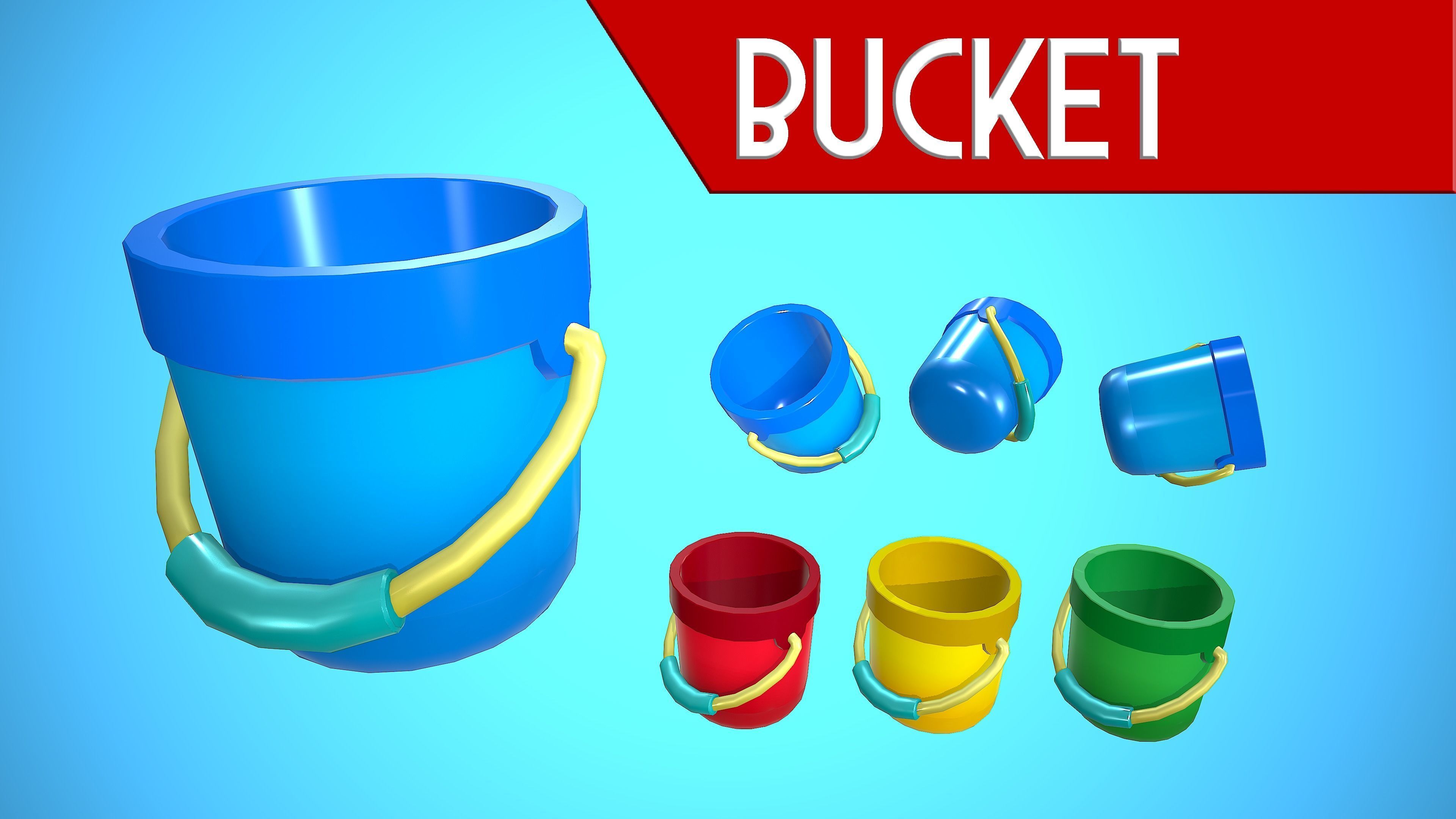 3D model BUCKET CARTOON STYLIZED VR / AR / low-poly | CGTrader
