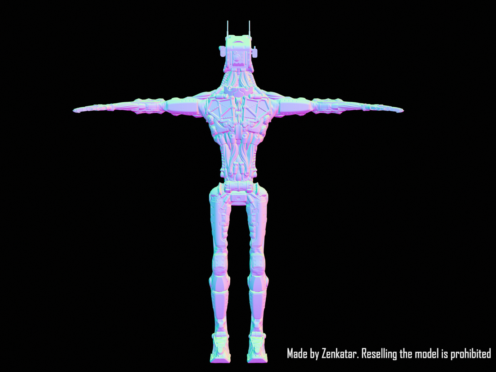 3D model Robot character rigged gameready droid Unity Unreal Engine VR ...