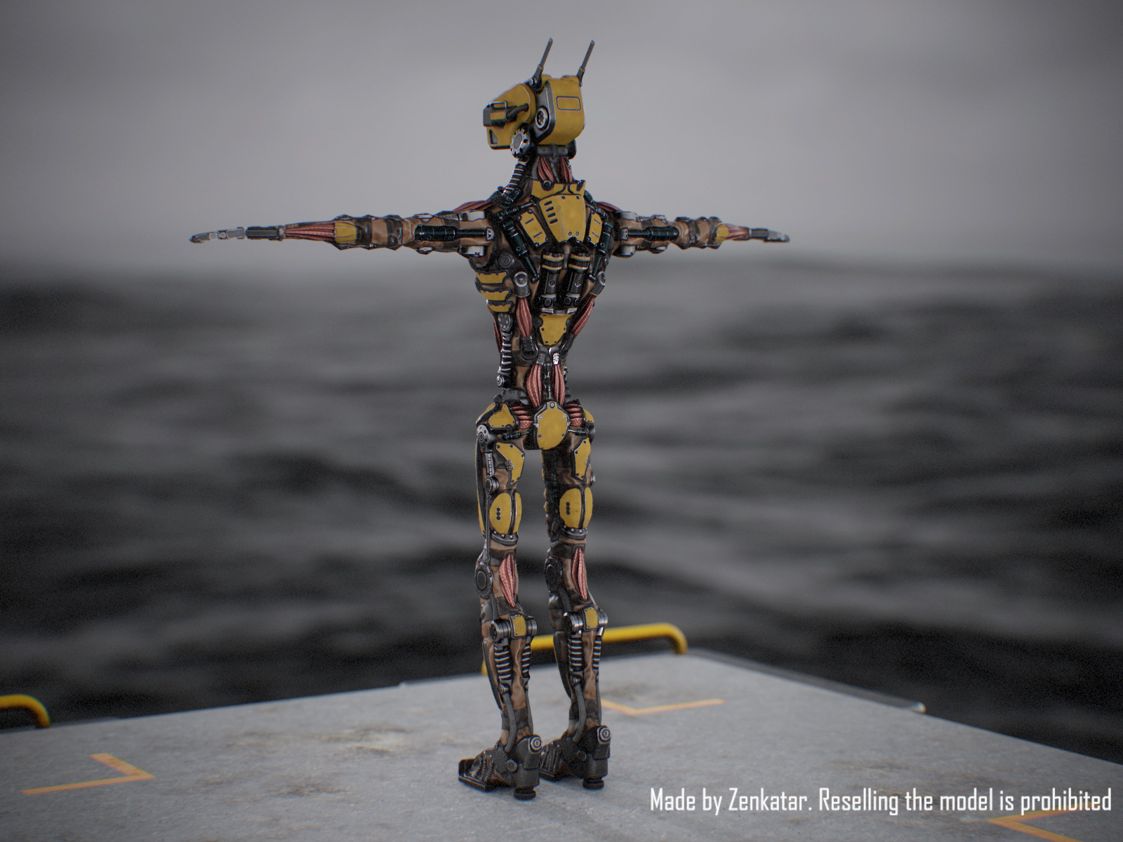 3D model Robot character rigged gameready droid Unity Unreal Engine VR ...