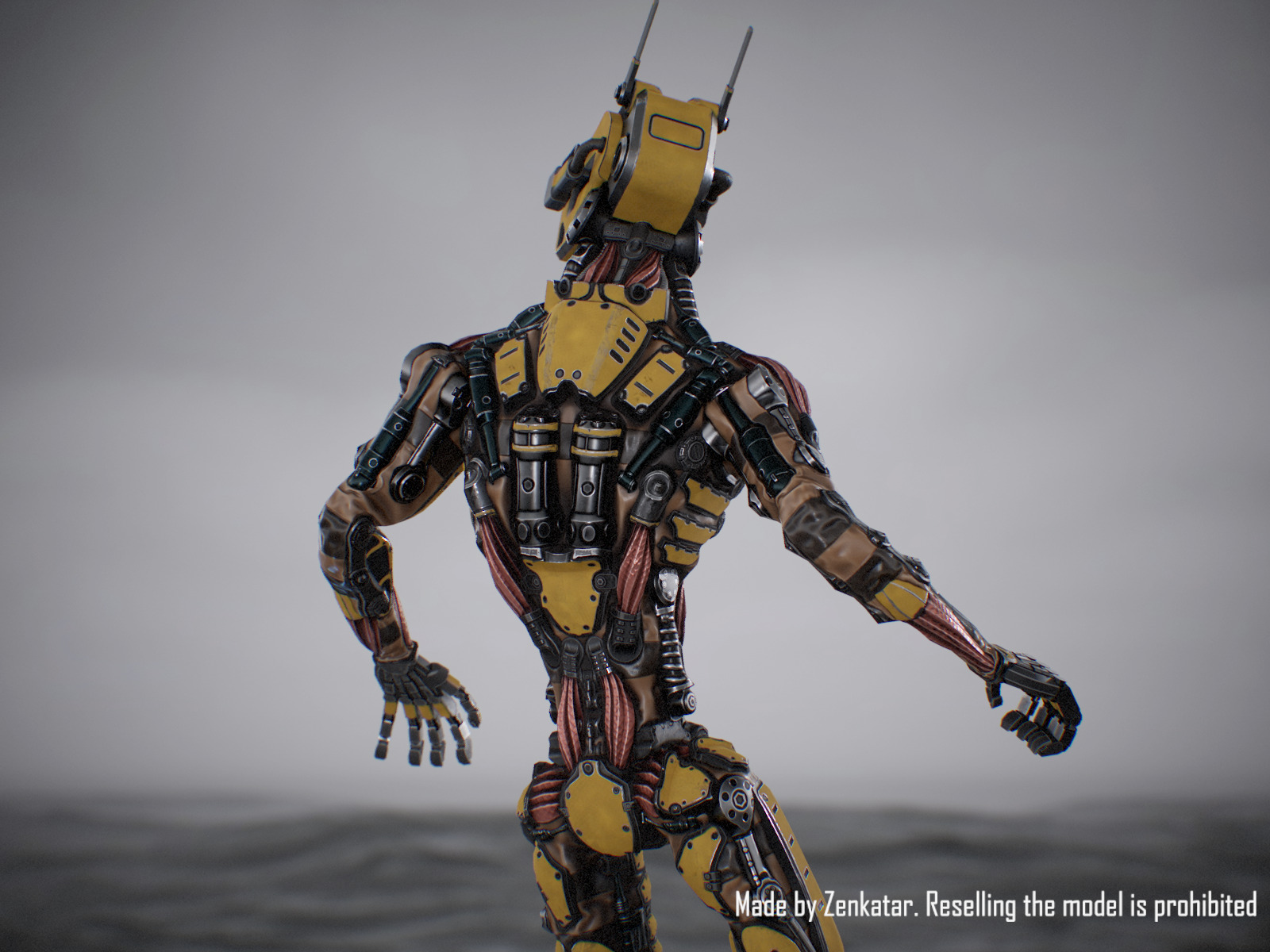 3D model Robot character rigged gameready droid Unity Unreal Engine VR ...