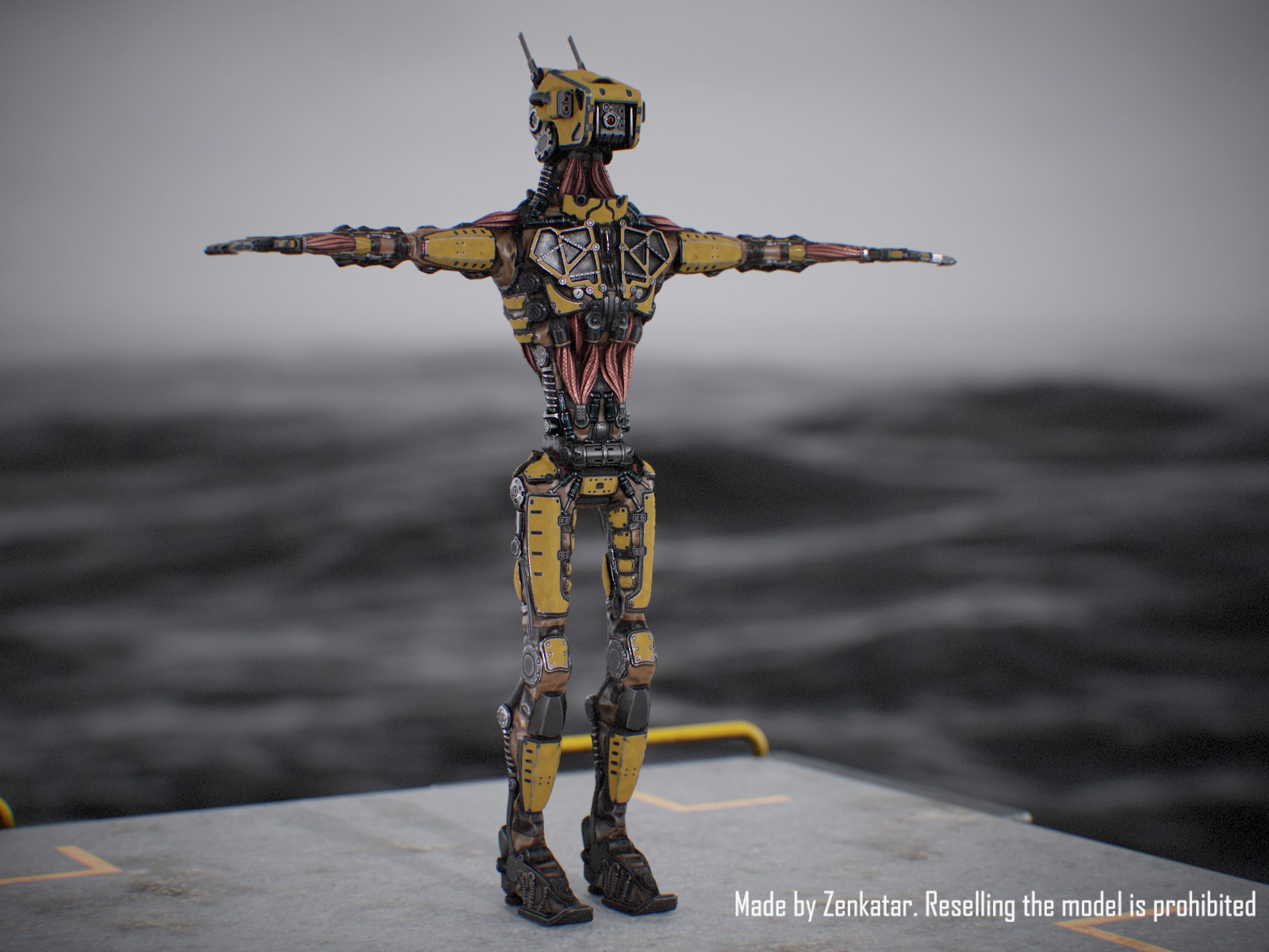 3D model Robot character rigged gameready droid Unity Unreal Engine VR ...