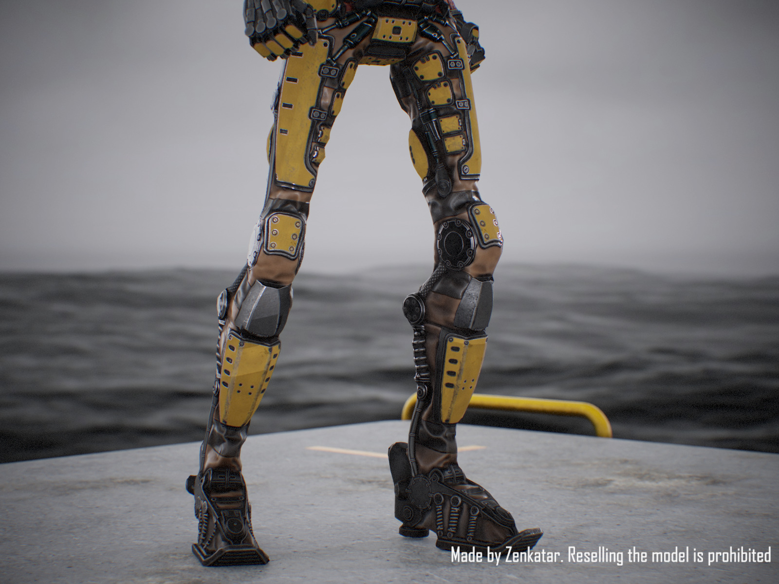 3D model Robot character rigged gameready droid Unity Unreal Engine VR ...