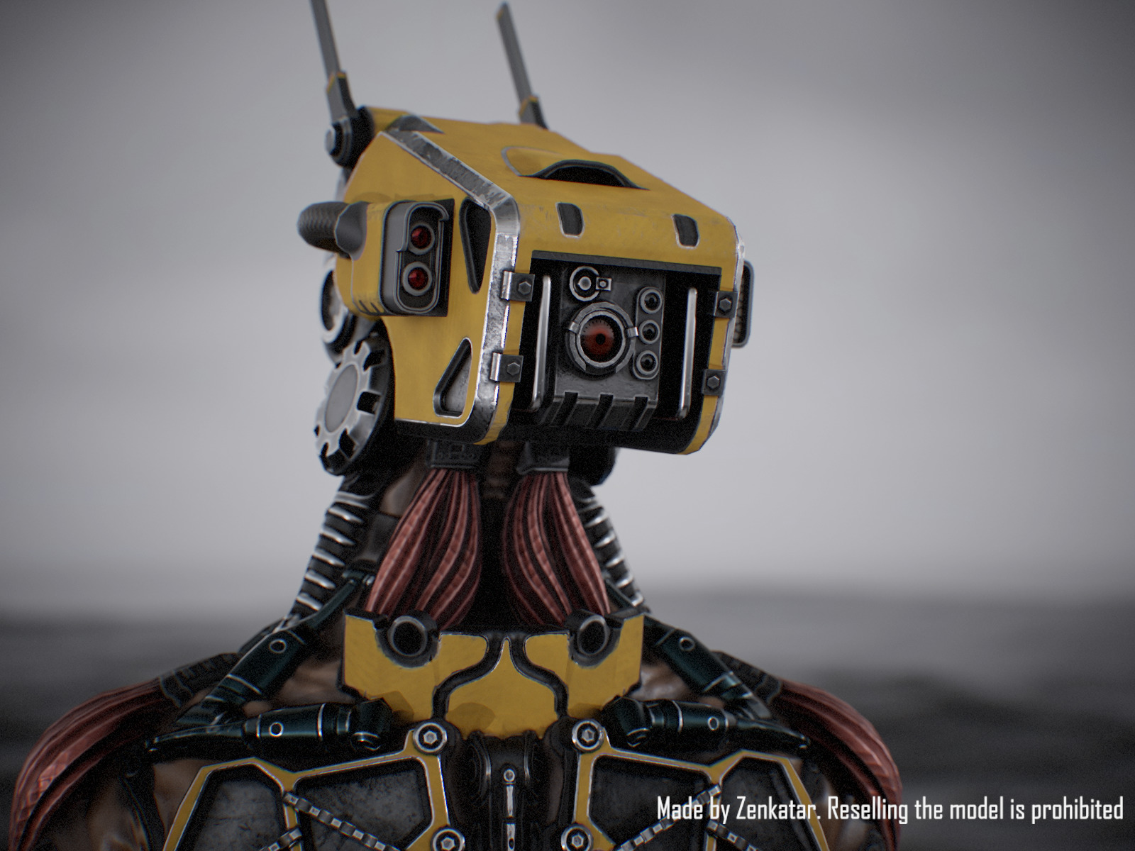 3D model Robot character rigged gameready droid Unity Unreal Engine VR ...