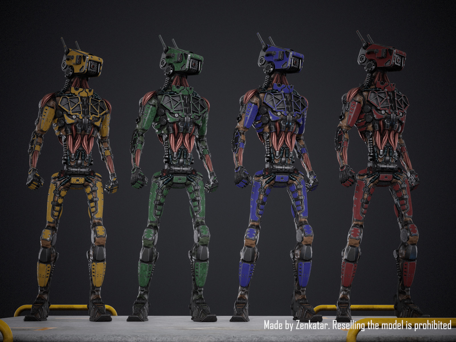 3D model Robot character rigged gameready droid Unity Unreal Engine VR ...