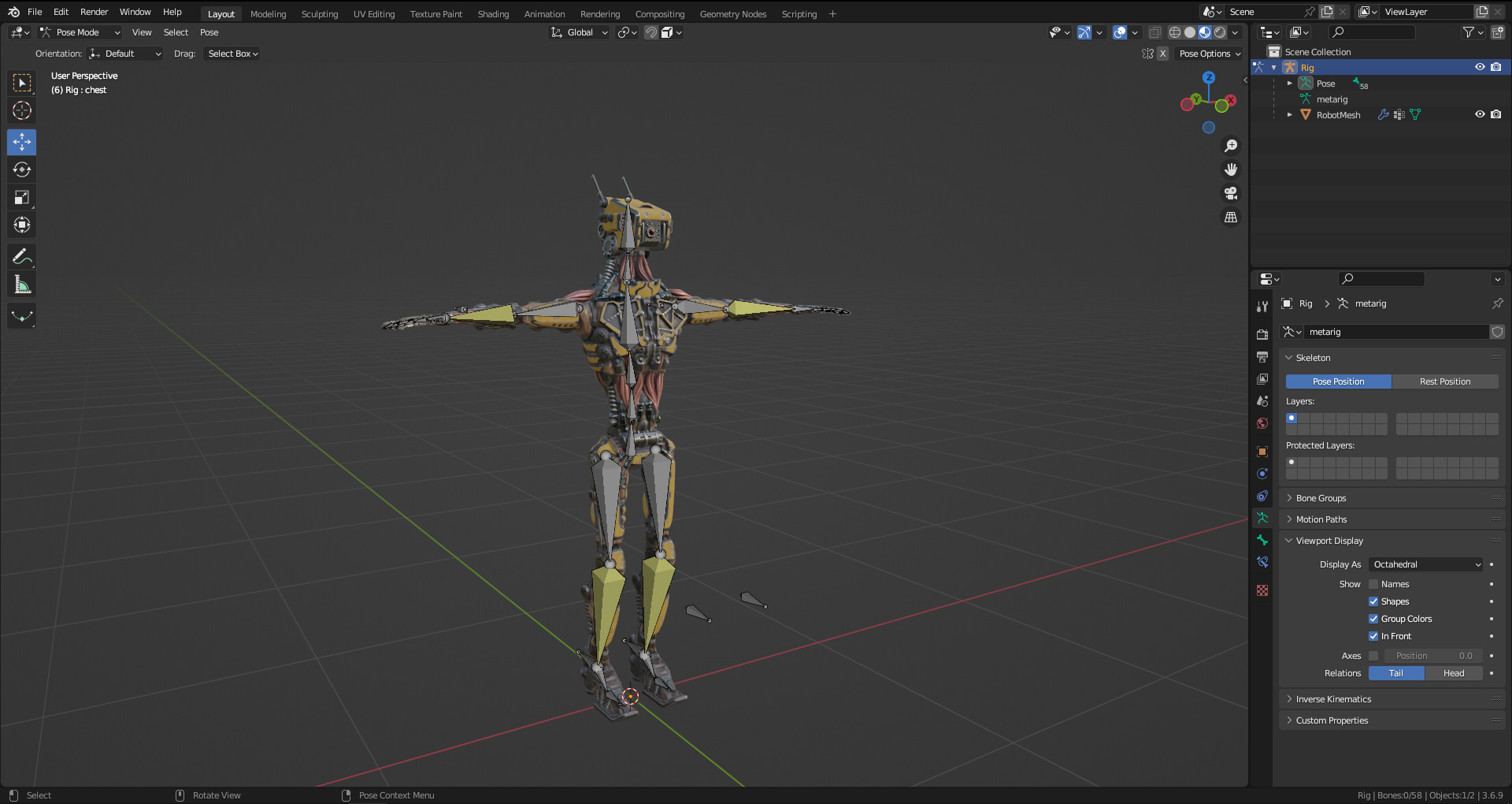 3D model Robot character rigged gameready droid Unity Unreal Engine VR ...