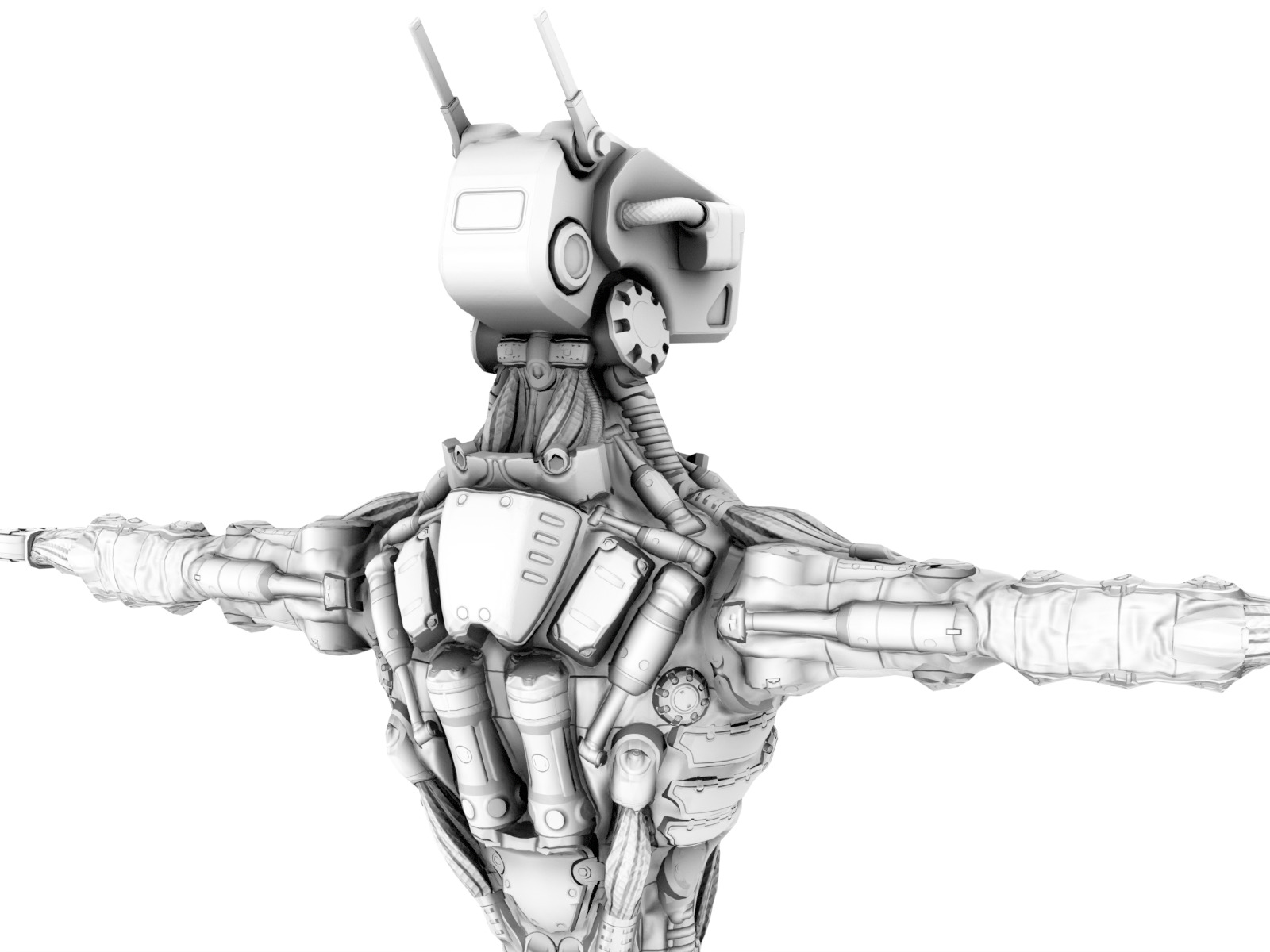 3D model Robot character rigged gameready droid Unity Unreal Engine VR ...