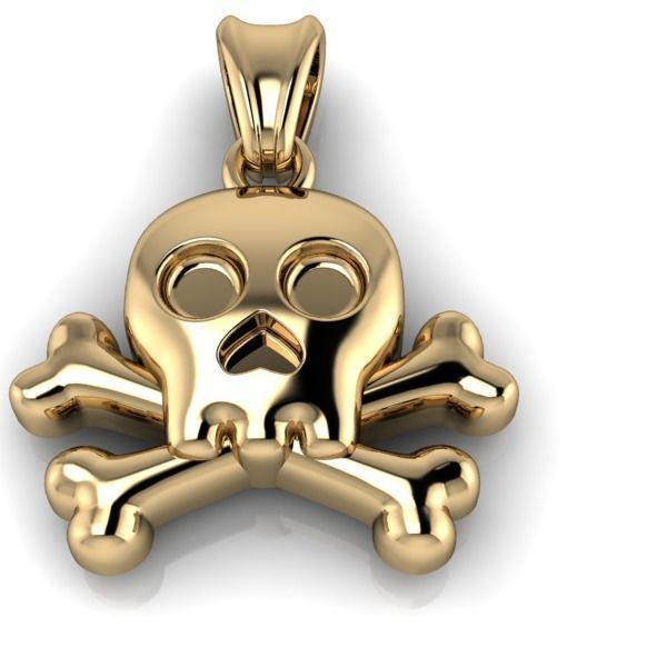 Skull and Bones Puffy Pendant 3D Model 3D model 3D printable | CGTrader