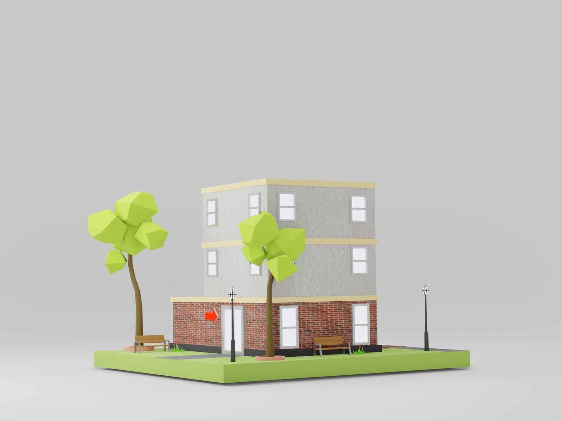 3D model Supermarket Low Poly Diorama 001 VR / AR / low-poly | CGTrader