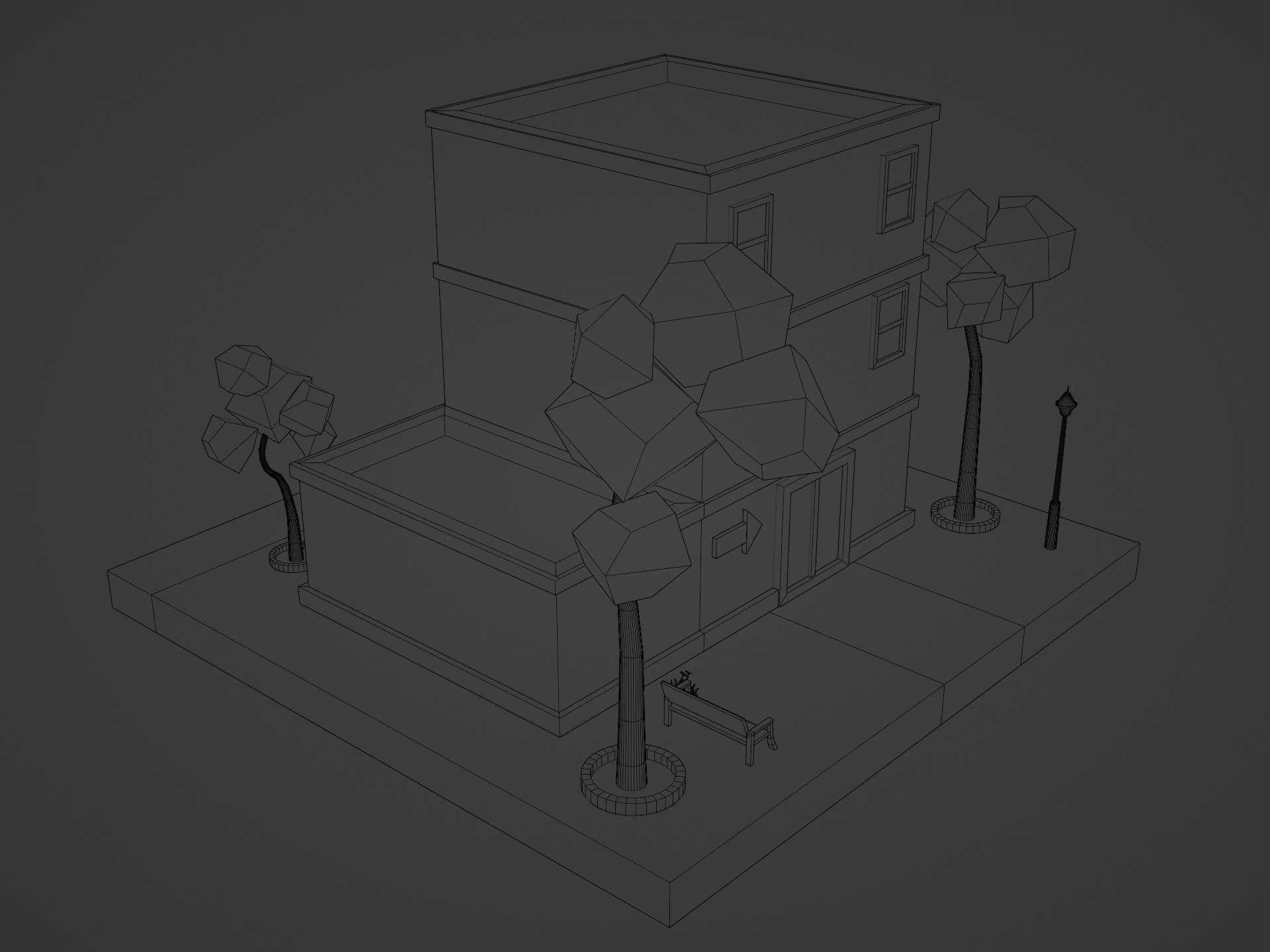 3D model Supermarket Low Poly Diorama 001 VR / AR / low-poly | CGTrader