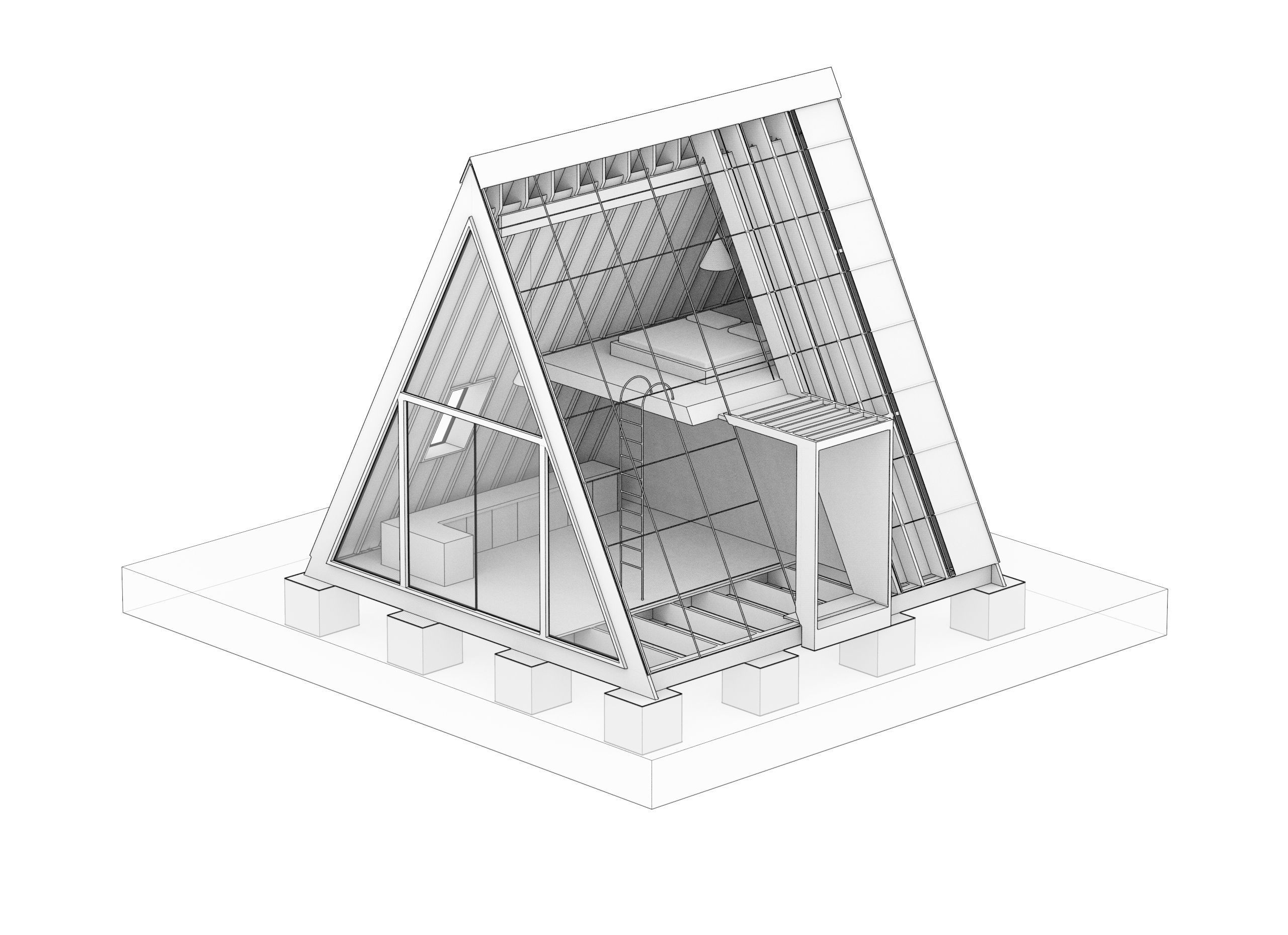 A Shaped Cabin 3D model | CGTrader