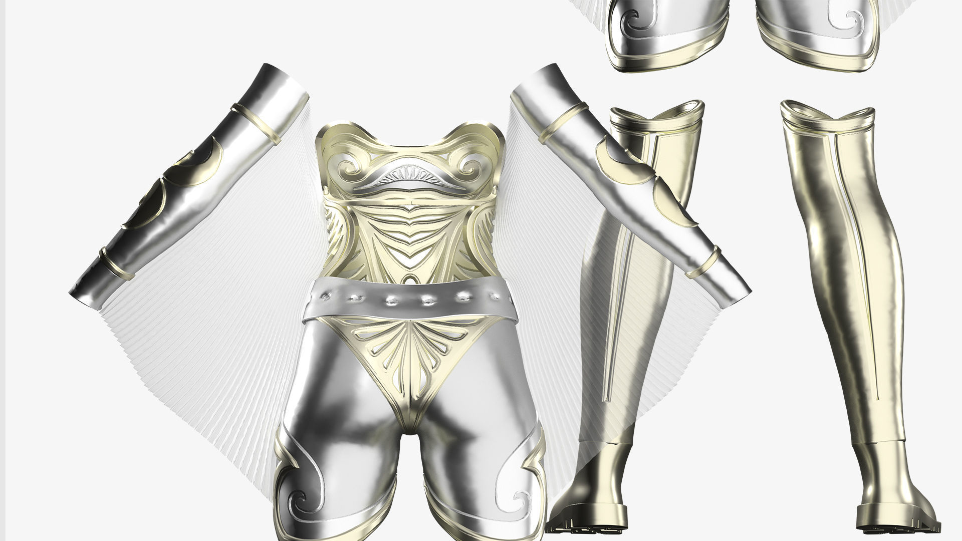 Unique Female Hero Suit Fitted to Gen8 Body Mesh 3D model | CGTrader