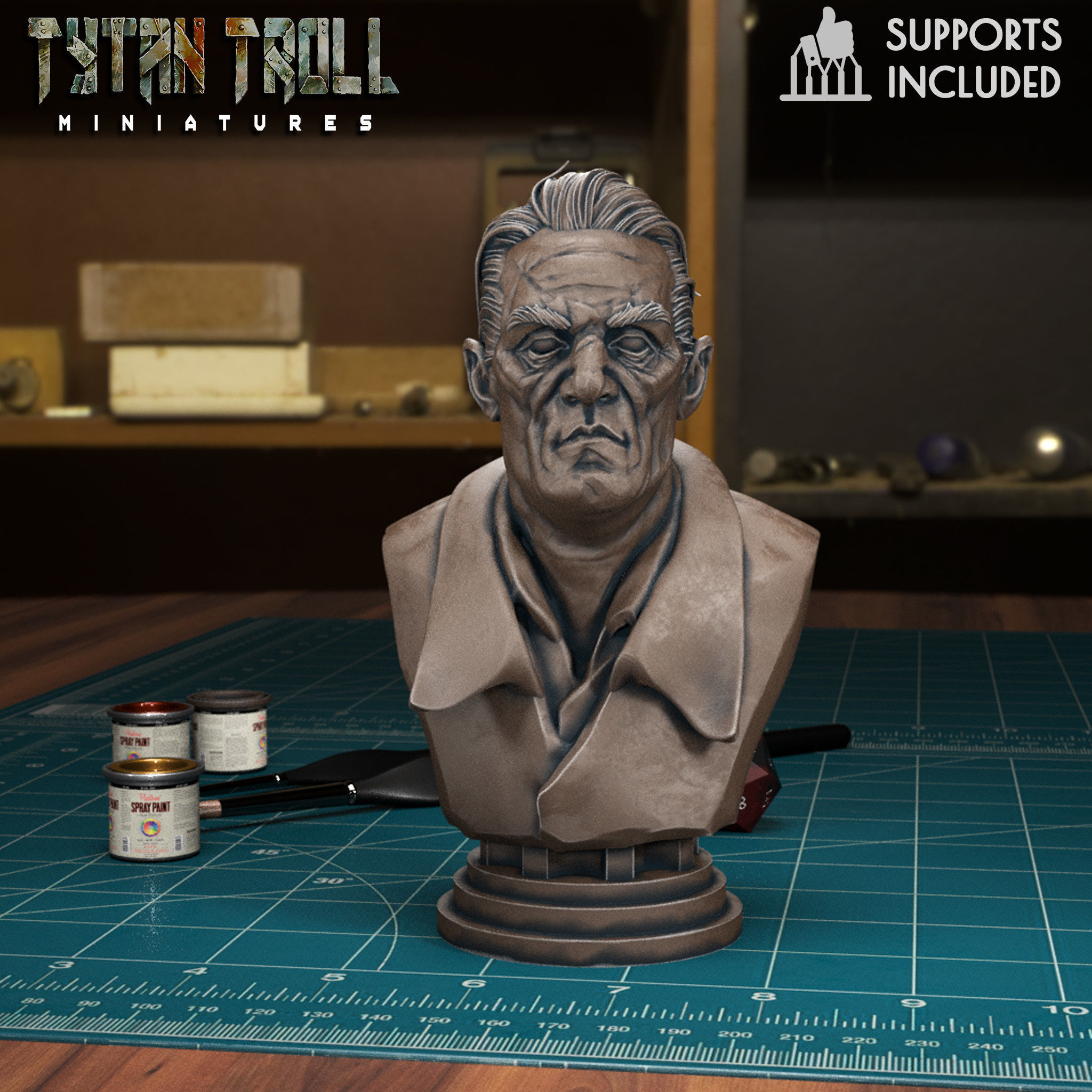 Dishonoured Bust 01 - Pre-Supported 3D model 3D printable | CGTrader