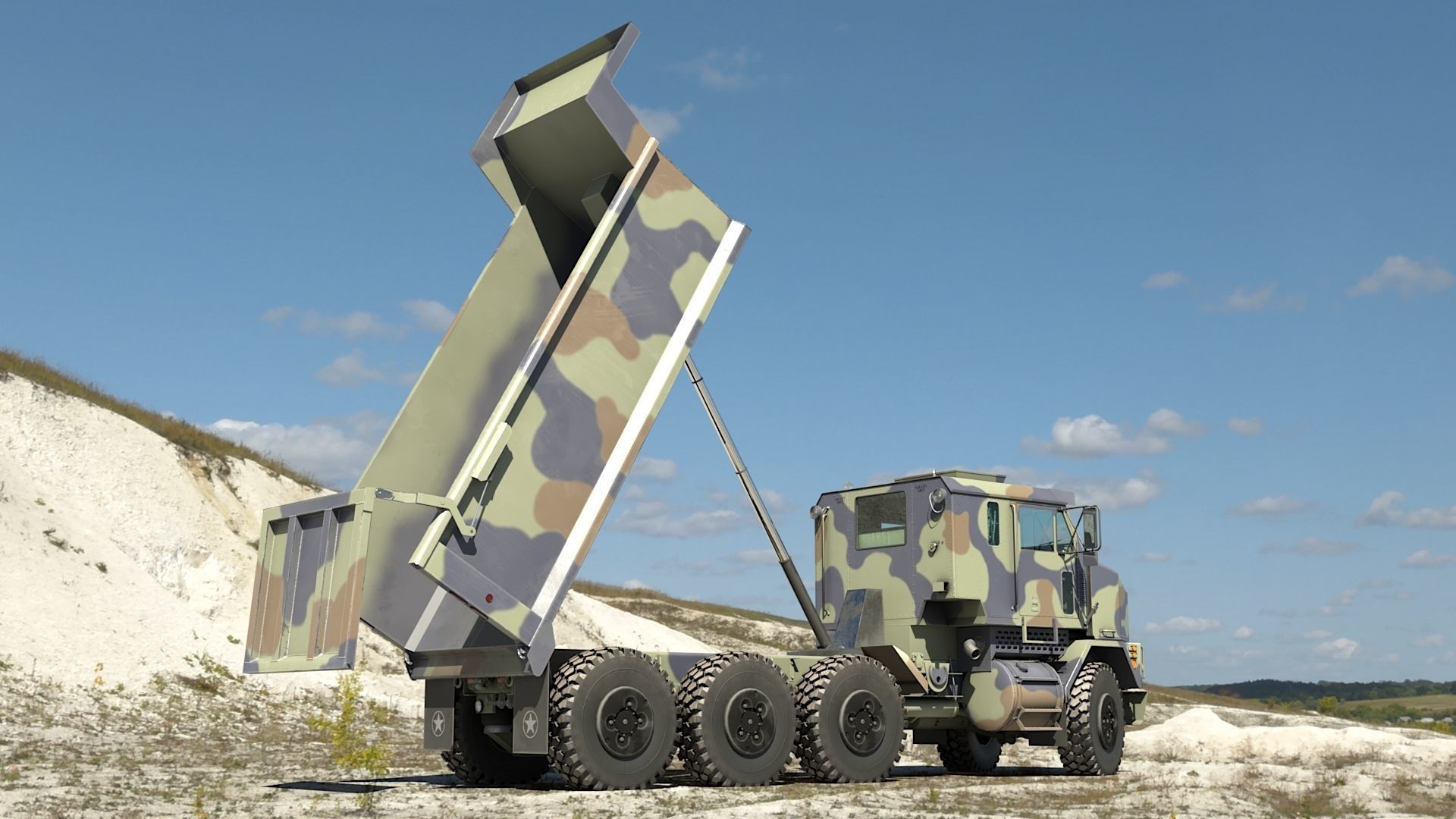 3D model Military Dump Truck Oshkosh M1070 VR / AR / low-poly | CGTrader