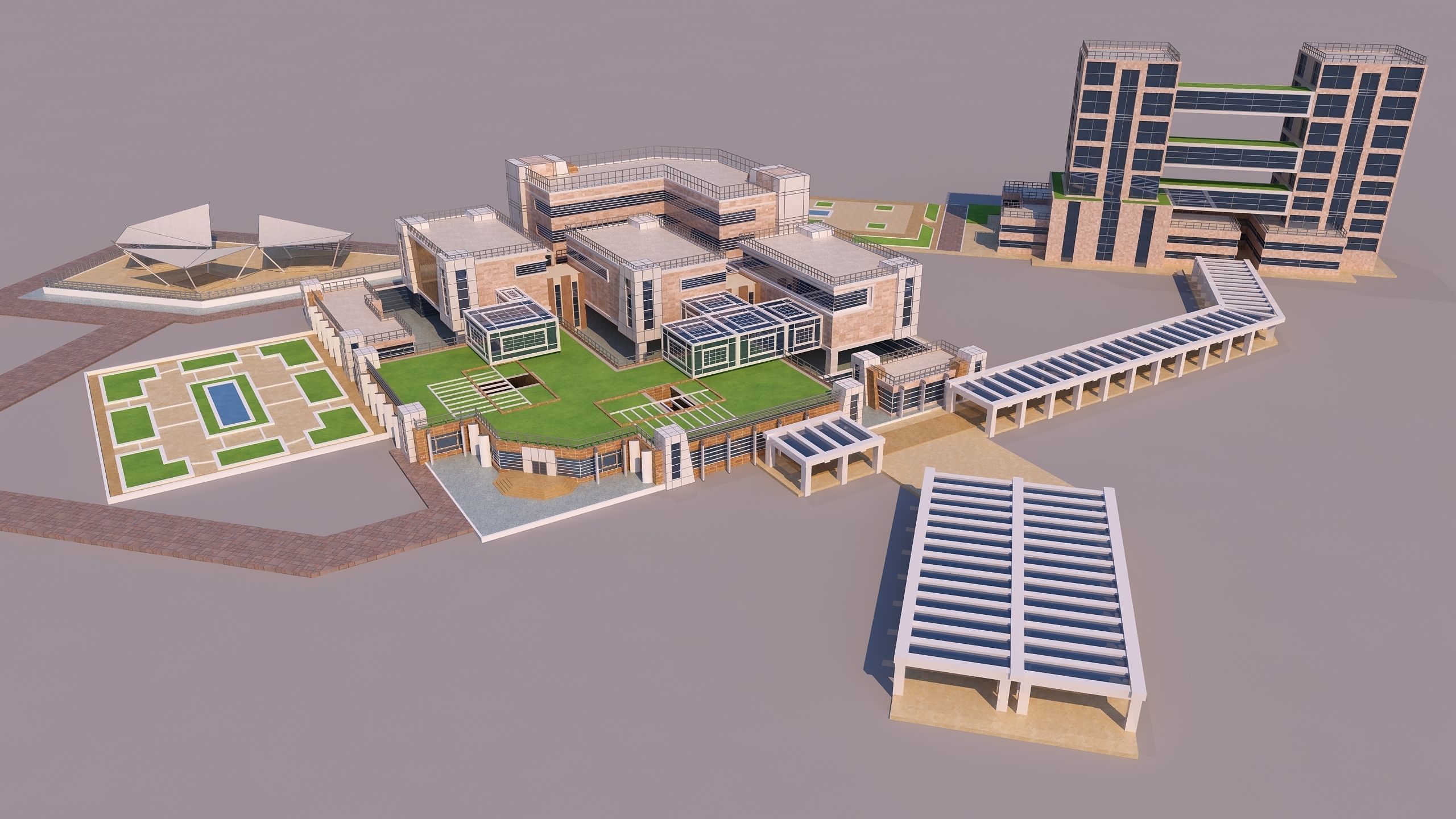 0146 - Research Center Building 3D model | CGTrader