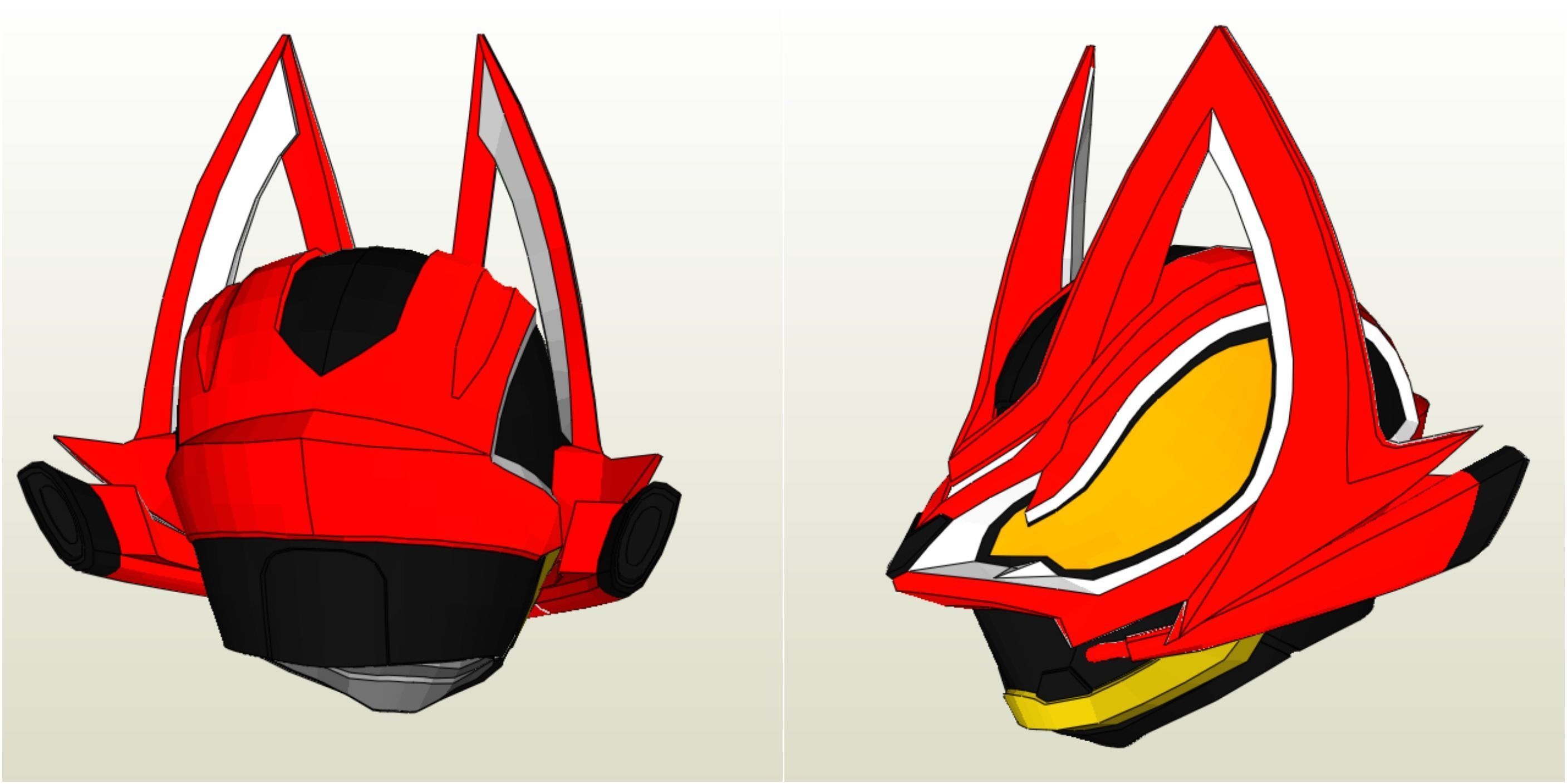 3D model Kamen Rider Geats Boost Mark 2 Helmet Pepakura Template VR ...