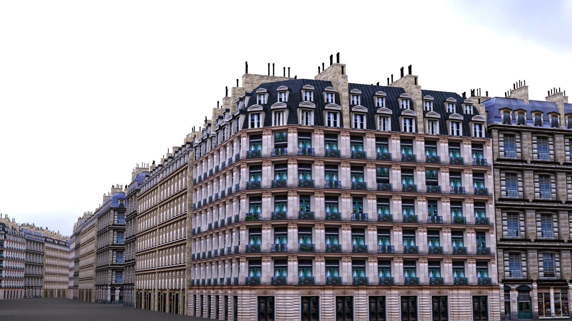 Paris 3 module Building Pack free VR / AR / low-poly 3D model | CGTrader