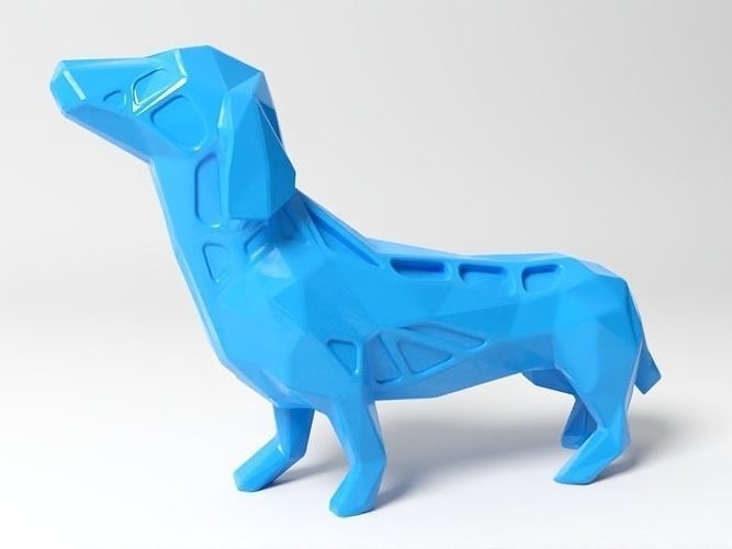 Polygon Dachshund Dog 3D model 3D printable | CGTrader