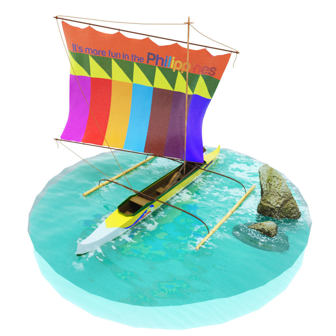 3D model Zamboanga Vinta Boat VR / AR / low-poly | CGTrader