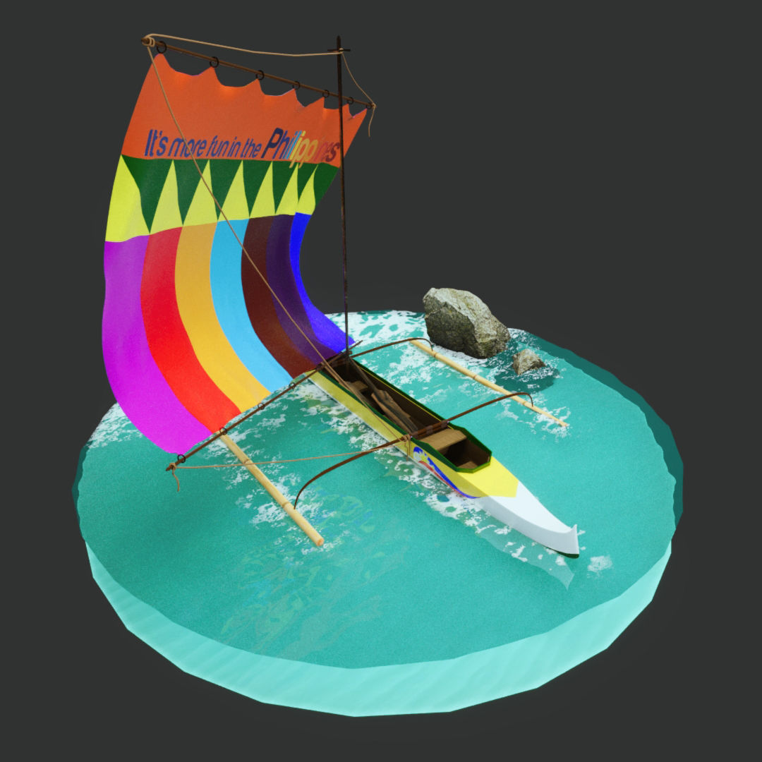 3D model Zamboanga Vinta Boat VR / AR / low-poly | CGTrader