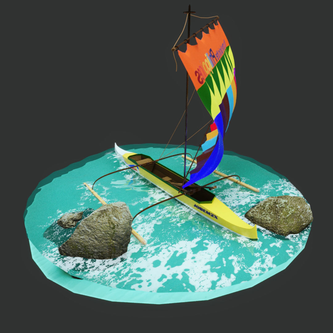 3D model Zamboanga Vinta Boat VR / AR / low-poly | CGTrader