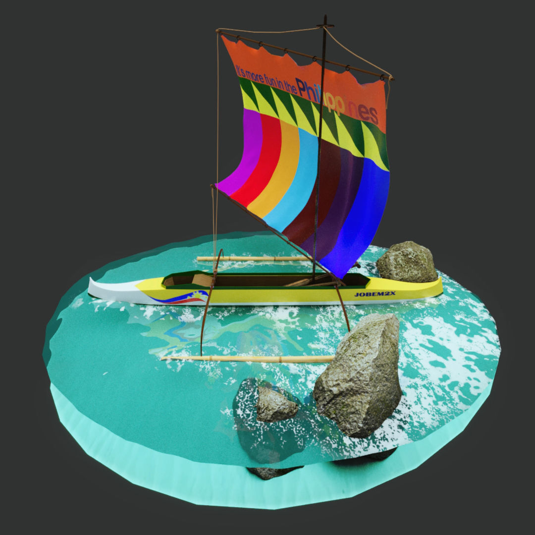 3D model Zamboanga Vinta Boat VR / AR / low-poly | CGTrader