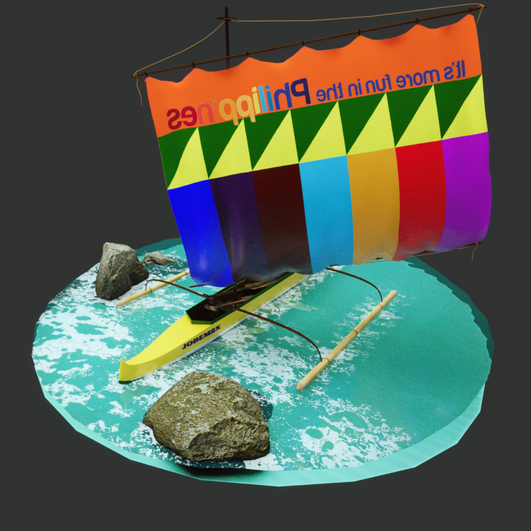 3D model Zamboanga Vinta Boat VR / AR / low-poly | CGTrader