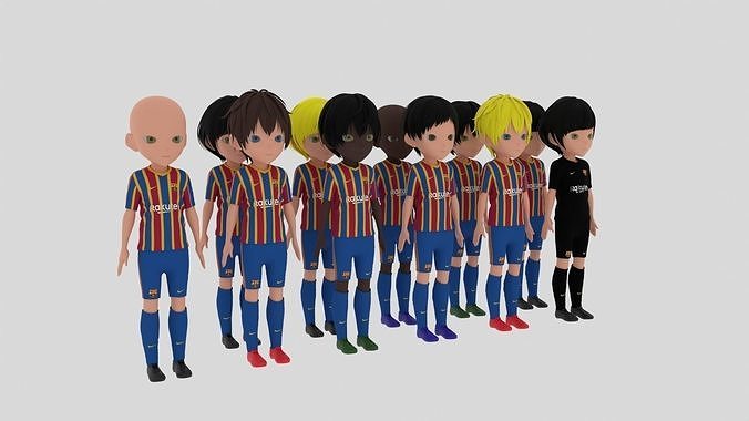 3D model Barcelona Soccer - Football Team VR / AR / low-poly | CGTrader