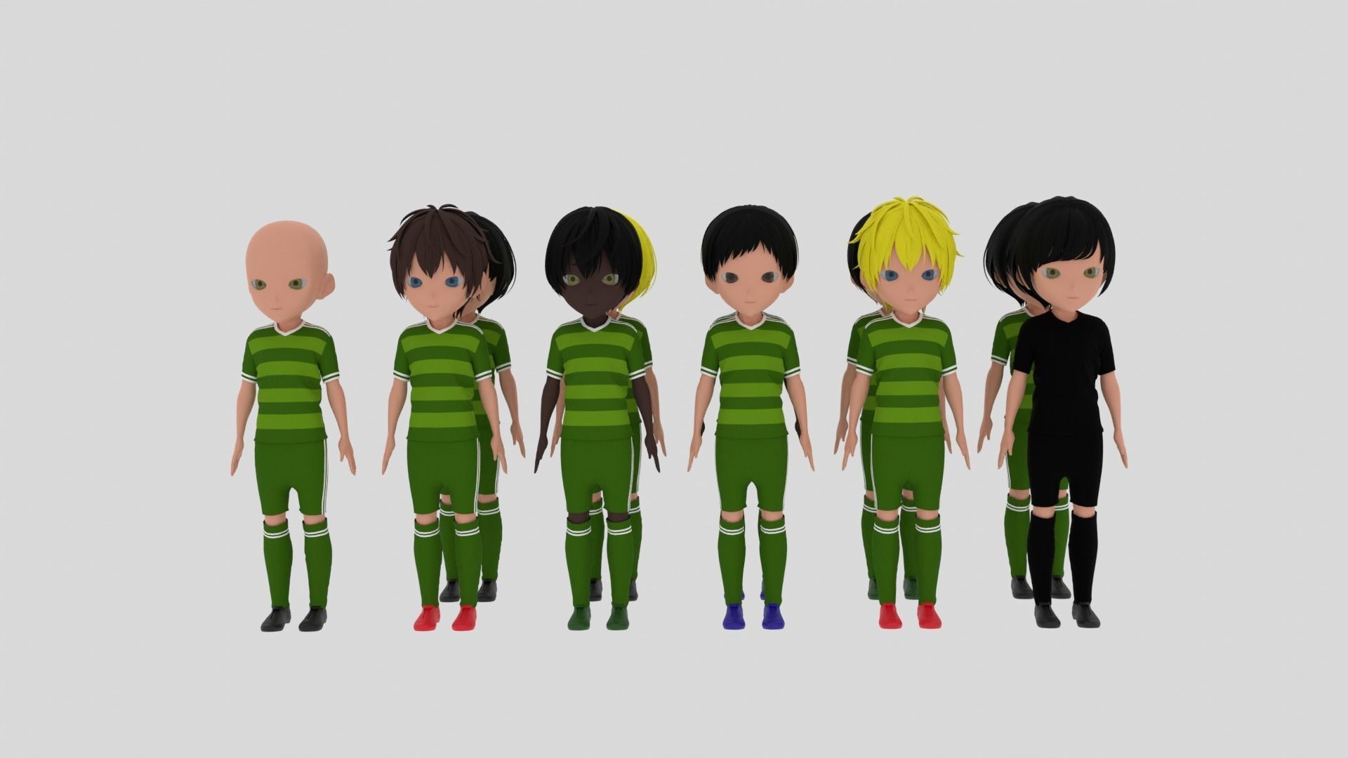 3D model Green Soccer - Football Team VR / AR / low-poly | CGTrader