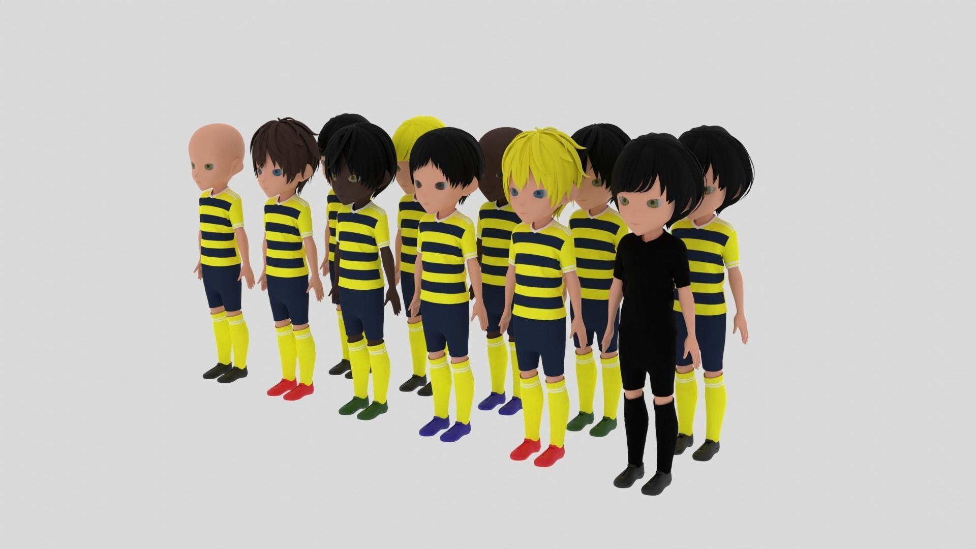 3D model Yellow Soccer - Football Team VR / AR / low-poly | CGTrader
