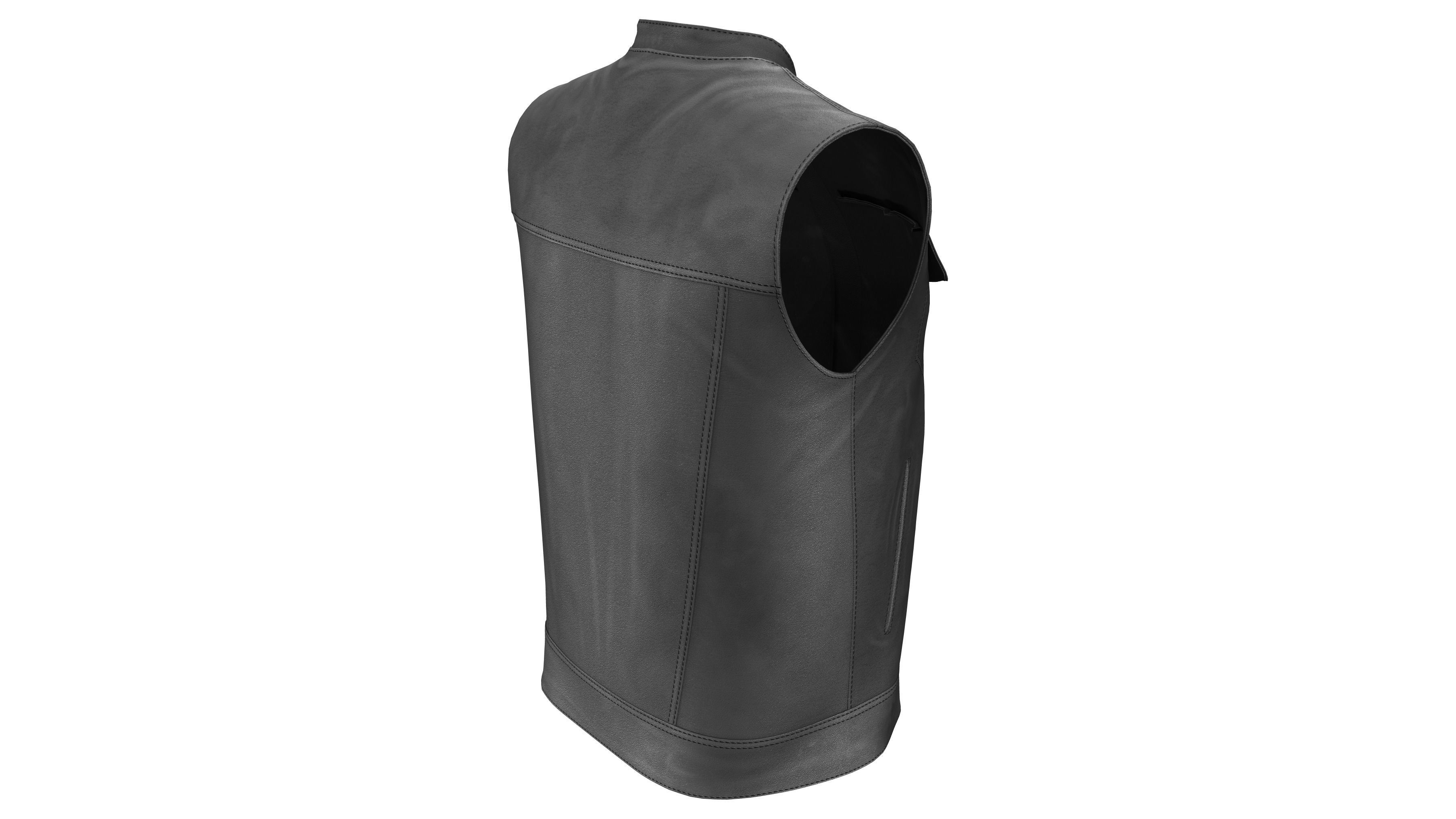 3D model Male Sleeveless Leather Vest VR / AR / low-poly | CGTrader