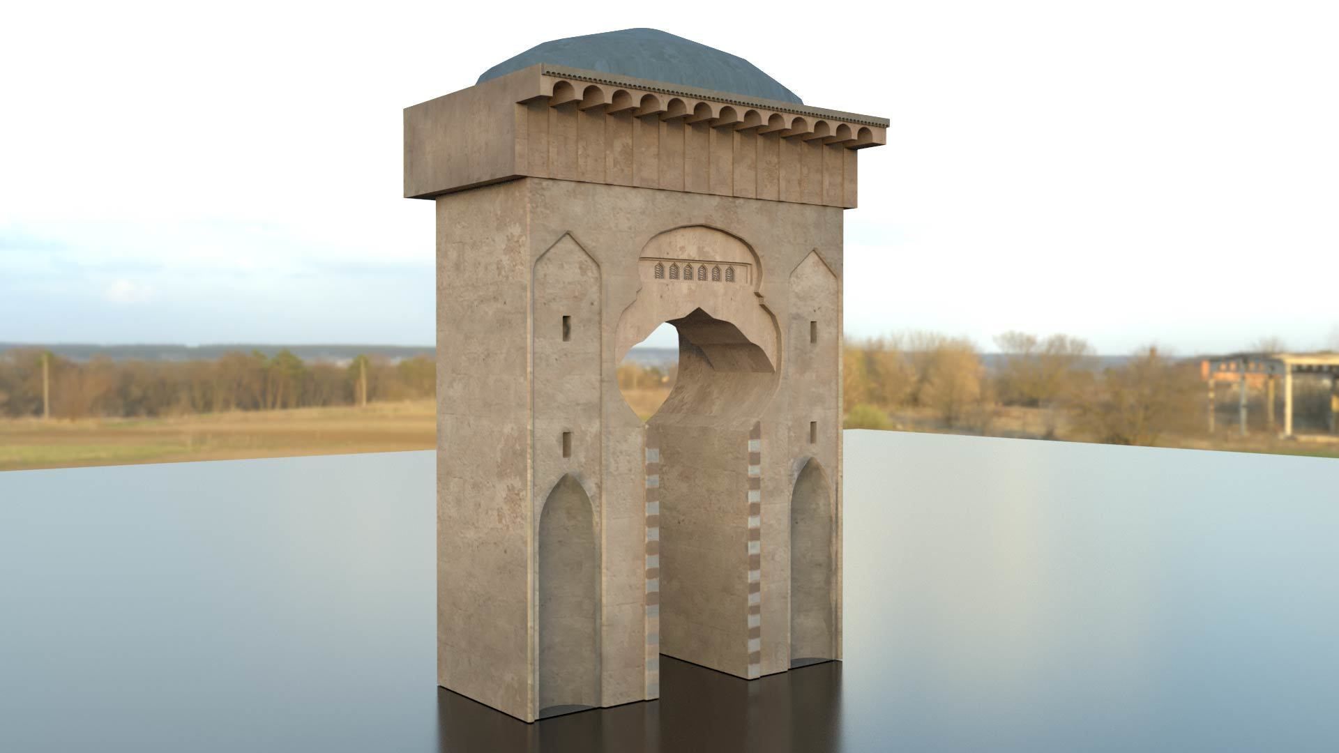 3D model Medieval Middle Eastern Palace gate VR / AR / low-poly | CGTrader