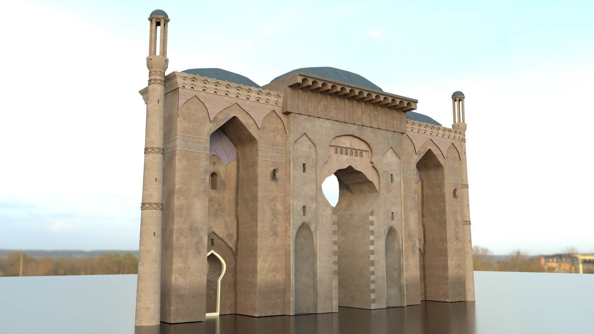 3D model Medieval Middle Eastern Palace gate VR / AR / low-poly | CGTrader