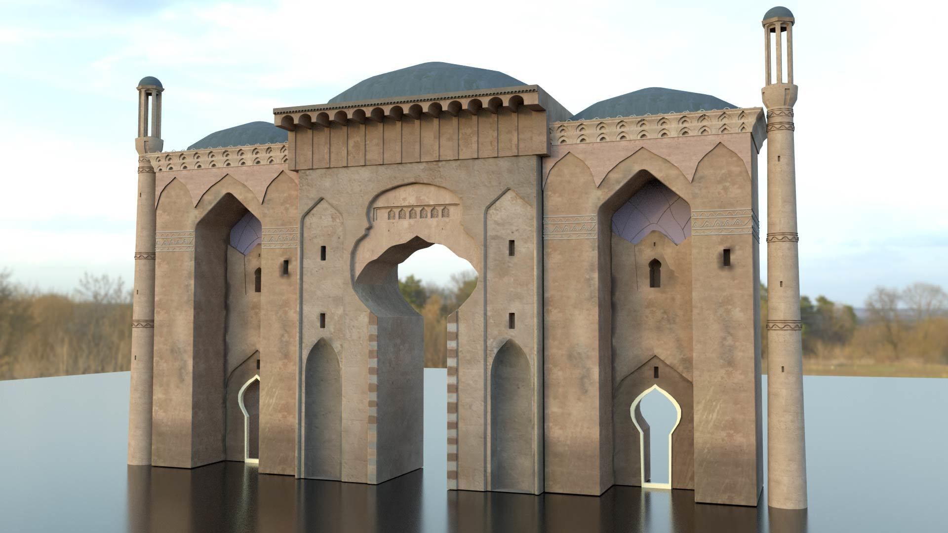 3D model Medieval Middle Eastern Palace gate VR / AR / low-poly | CGTrader