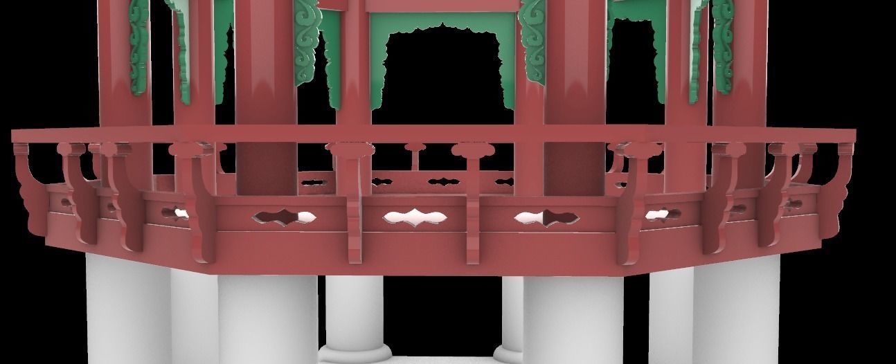 Traditional Octagonal Pavilion 3D model | CGTrader