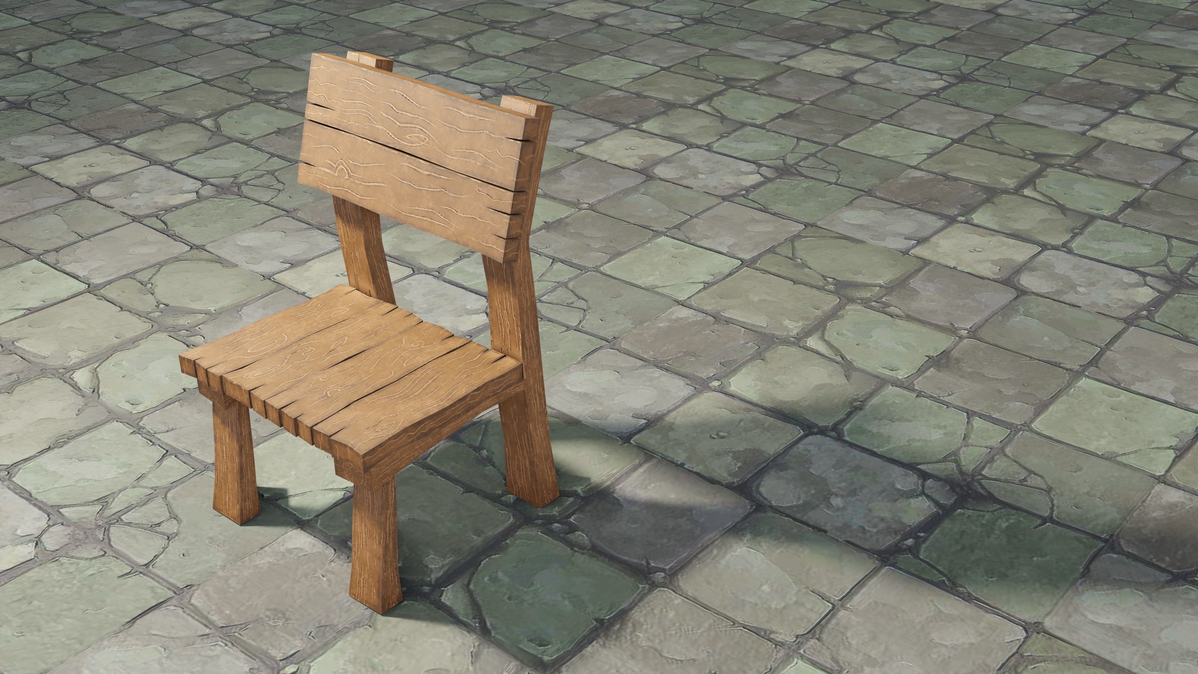 3D model Chair stylized Low-poly 3D model VR / AR / low-poly | CGTrader