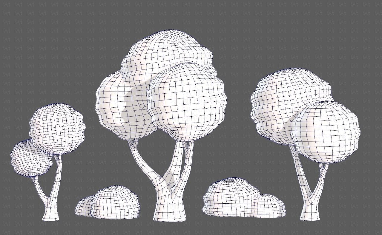 3D model Trees Cartoon V30 VR / AR / low-poly | CGTrader