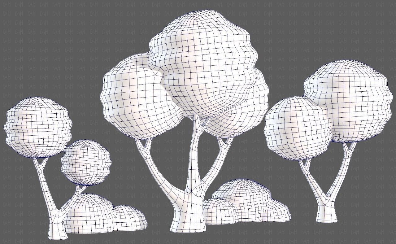3D model Trees Cartoon V30 VR / AR / low-poly | CGTrader