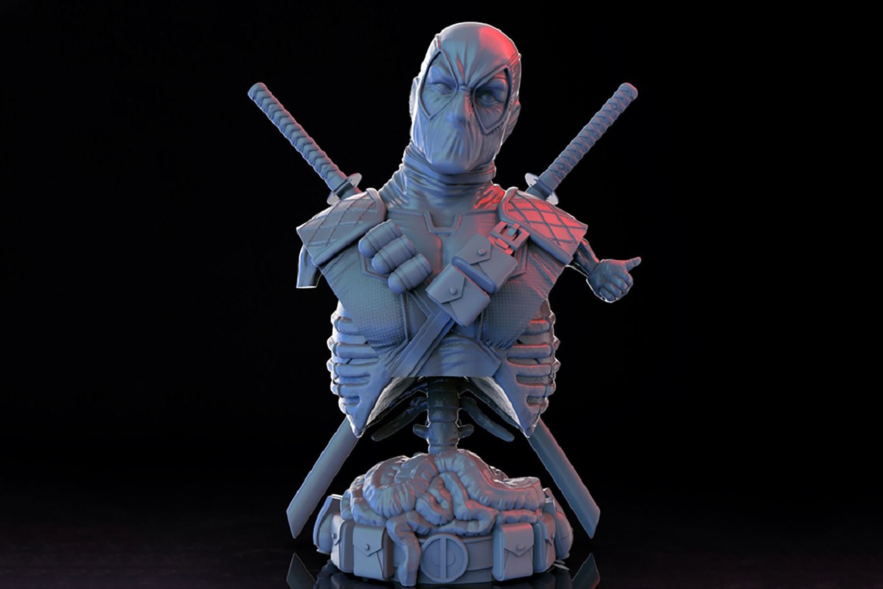 Deadpool Bust 3D Model Ready to Print STL 3D model 3D printable | CGTrader