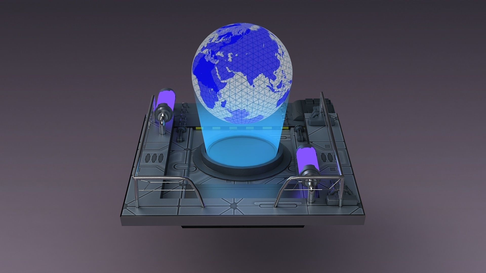 Space Earth Station Orbit Planet Hologram Medical Lab Research 3D model ...