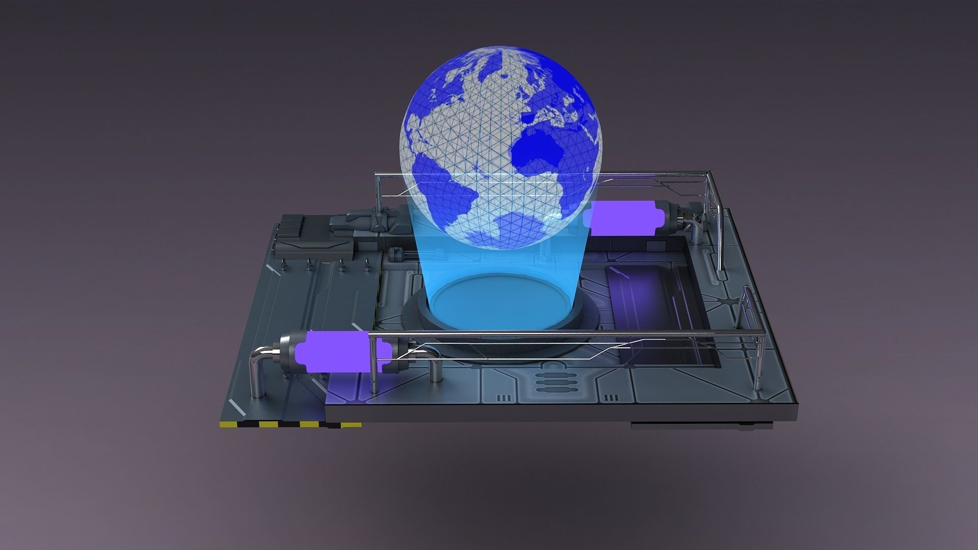 Space Earth Station Orbit Planet Hologram Medical Lab Research 3D model ...